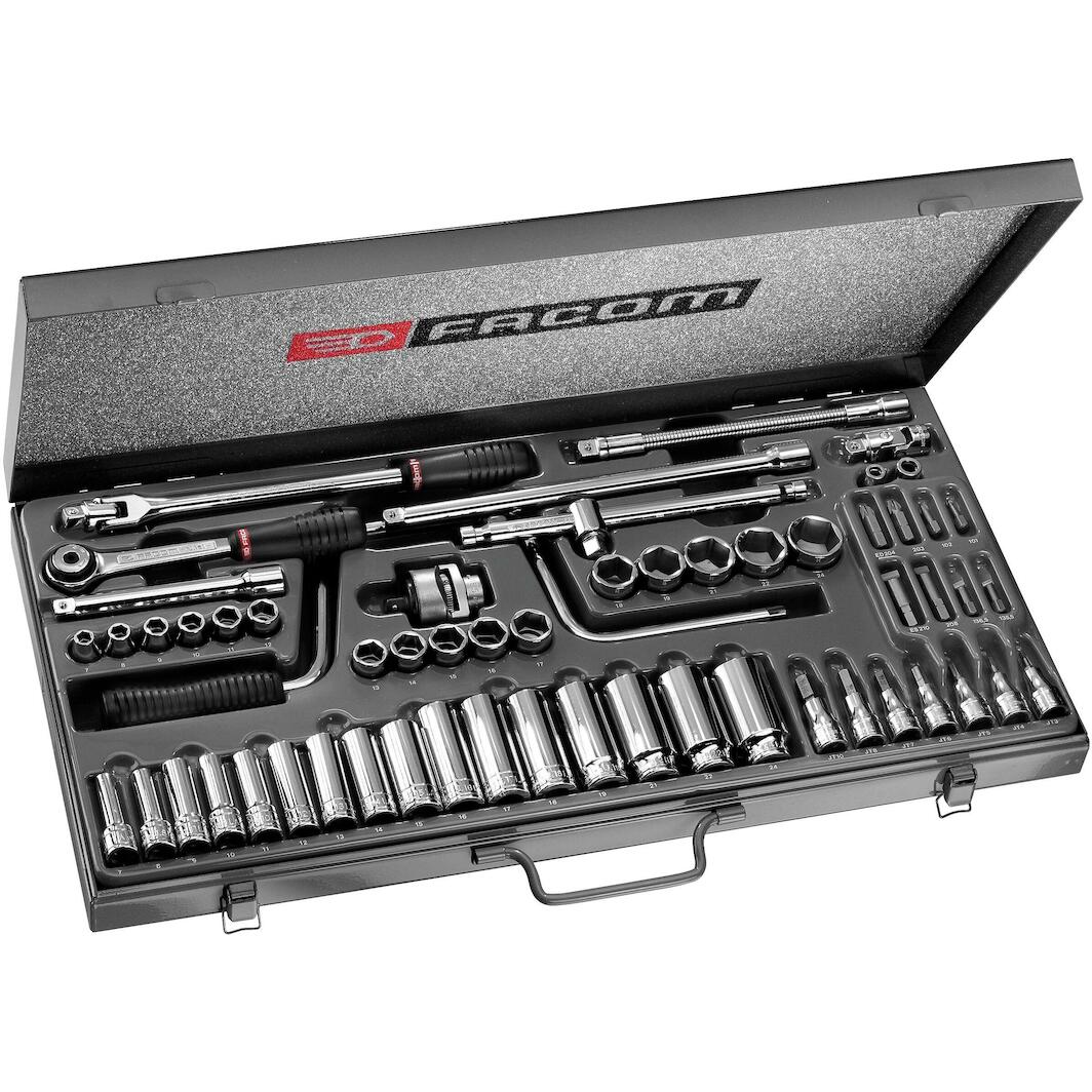 FACOM J.451EP koffer met bits - doppen 3/8 (57 st.) | Klium