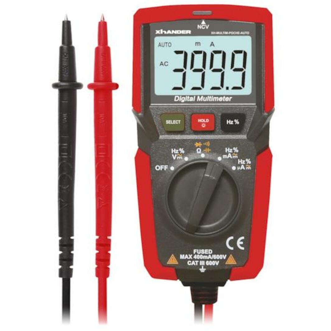 XHANDER P756BD2 pocket multimeter self-calibration 600V AC/DC (2x LR03 ...