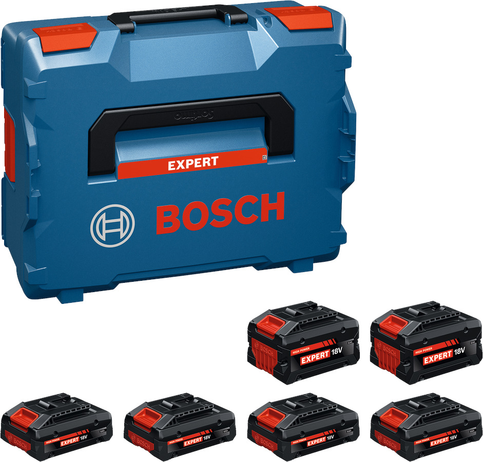 BOSCH 1600A0373G EXPERT EXBA High Power Li-ion 18V battery set 6-piece ...