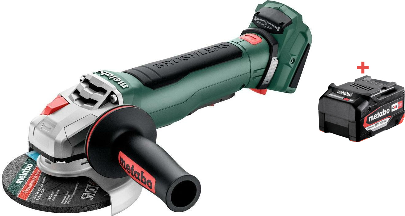 METABO WPB 18 LT BL 11-125 haakse accu-slijper in doos (zonder accu en lader) - 613059850