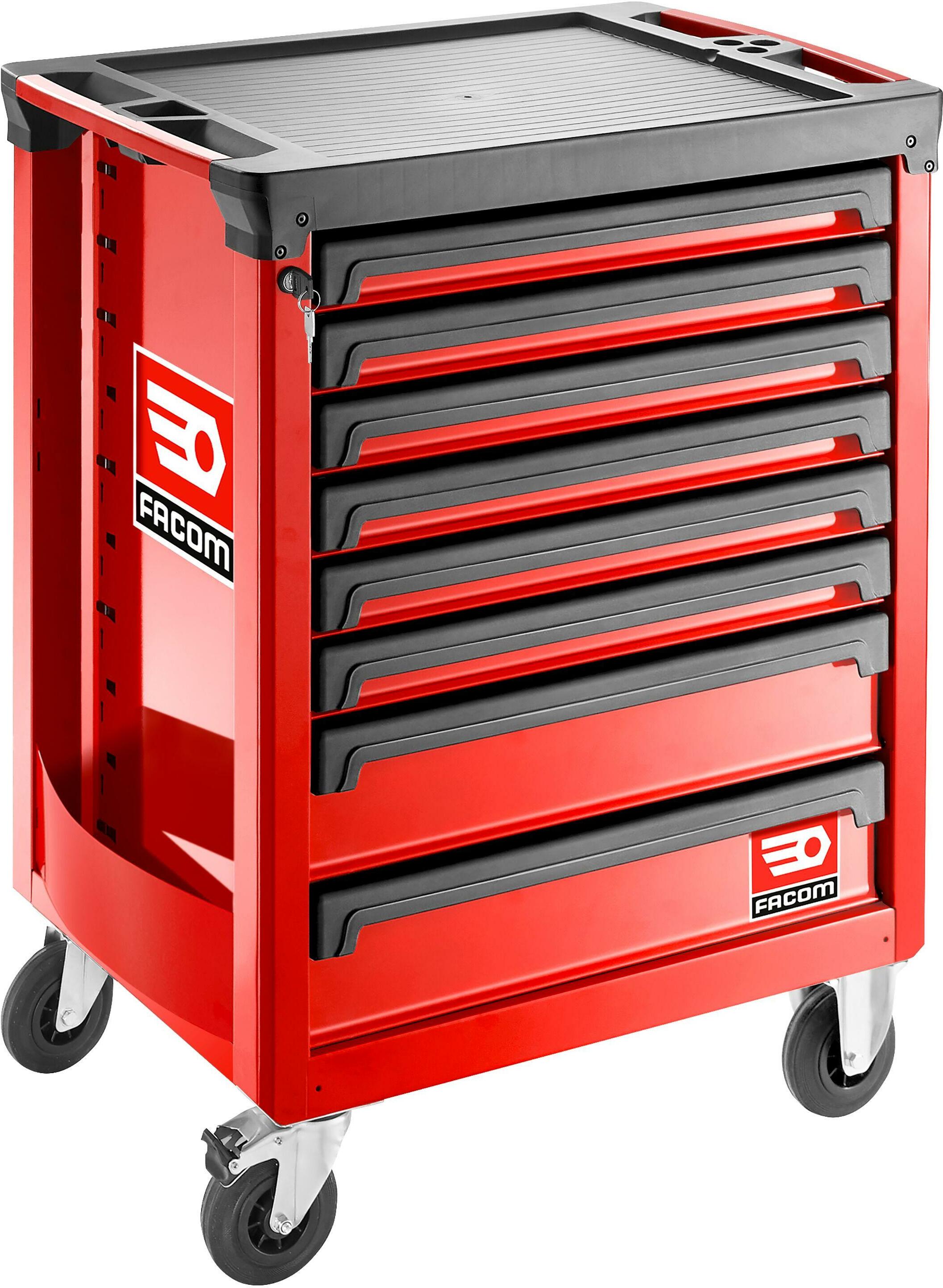 FACOM ROLL.8M3A chariot à outils rouge avec 8 tiroirs (convient pour 3 modules par tiroir) | Klium