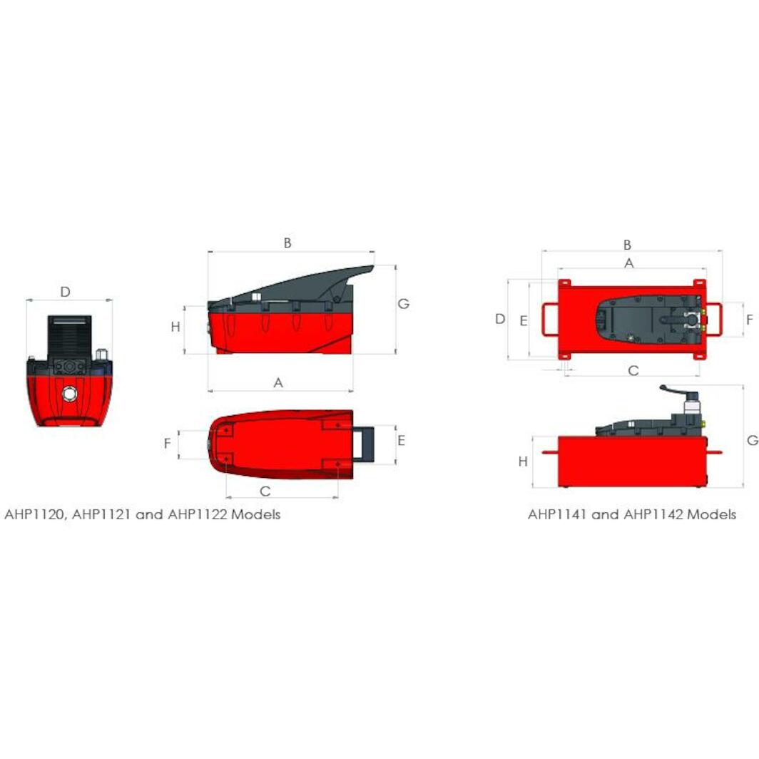 HI-FORCE AHP1122 pneumatic single-stage foot-operated pump 2-way 10 ...