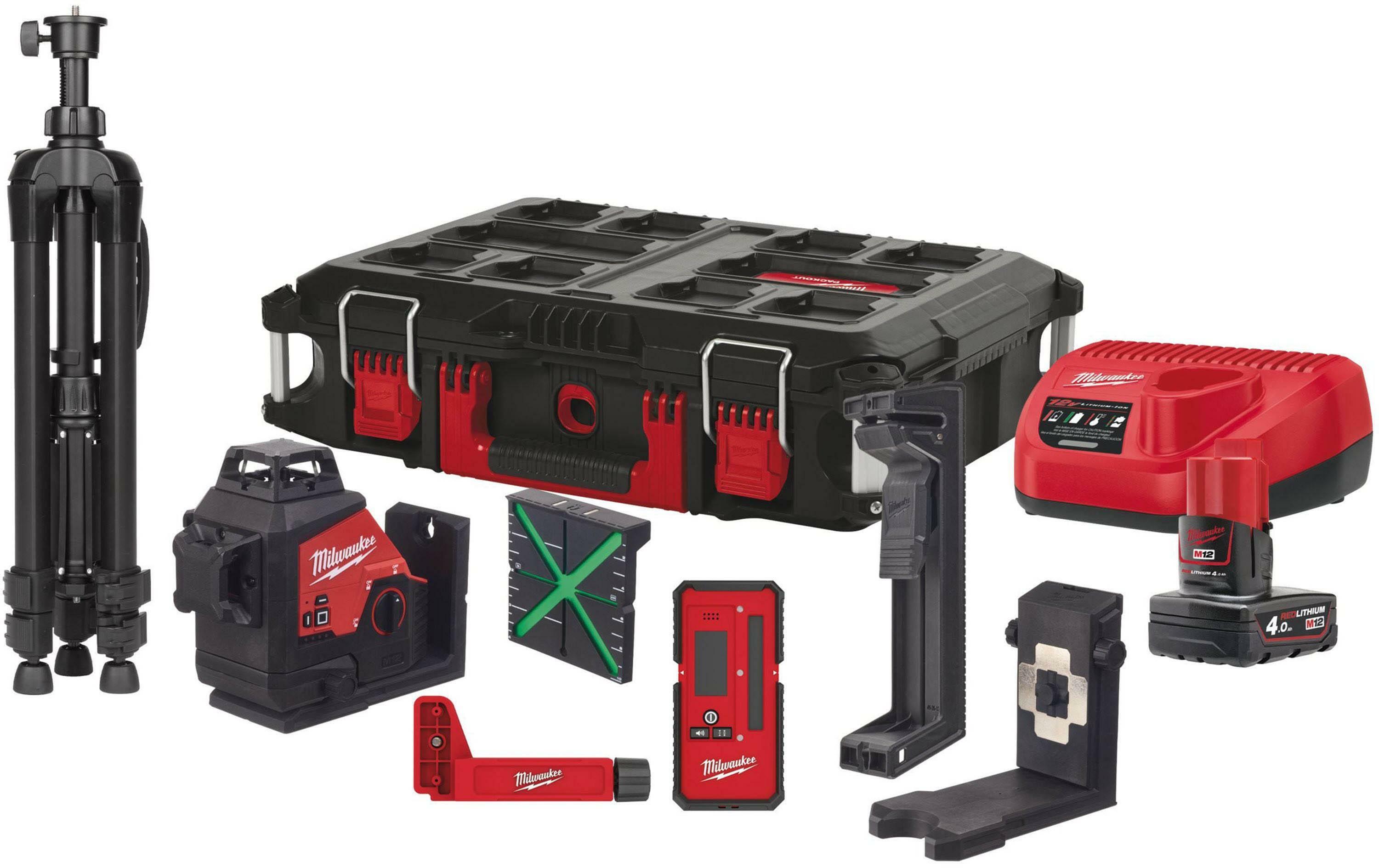 MILWAUKEE M12 3PLKIT-401P laser vert tridimensionnel sans fil avec ...
