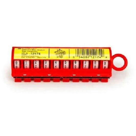 3M ScotchCode STD09 cable marker dispenser filled with numbers "0-9 ...