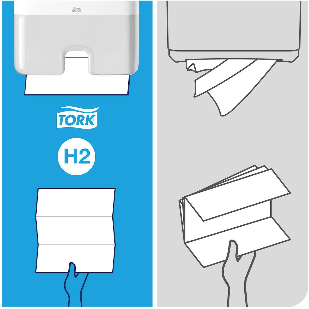 TORK 552000 Xpress multifold handdoek dispenser kunststof wit H2 | Klium