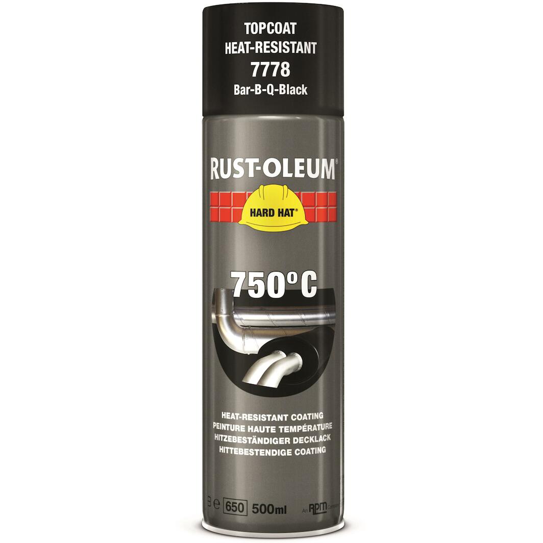 RUST-OLEUM 7778 Hard Hat heat-resistant topcoat aerosol black 750°C ...
