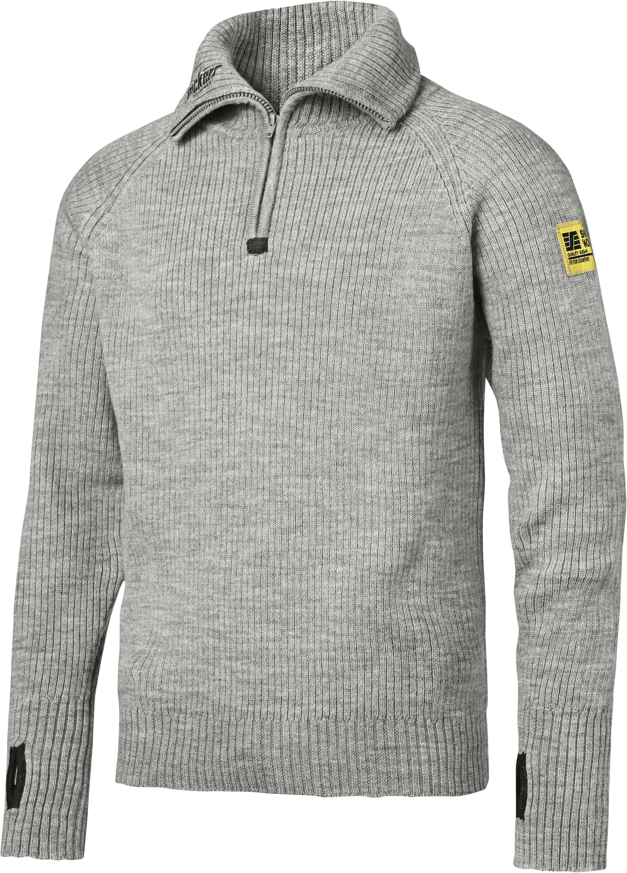 SNICKERS 2905 wool half zip jumper light grey - 29052800003 Clothing ...