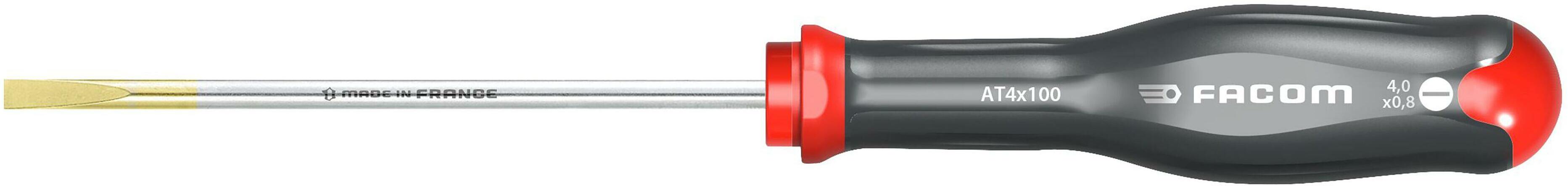 FACOM AT4X100 ProTwist schroevendraaier voor sleufschroeven met gefreesd bled 4 x 100 mm | Klium