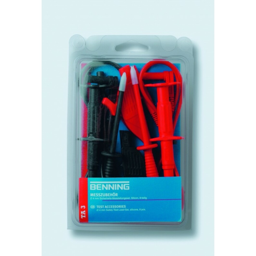 BENNING TA 3 safety measuring lead set 4 mm red/black 8-piece ...