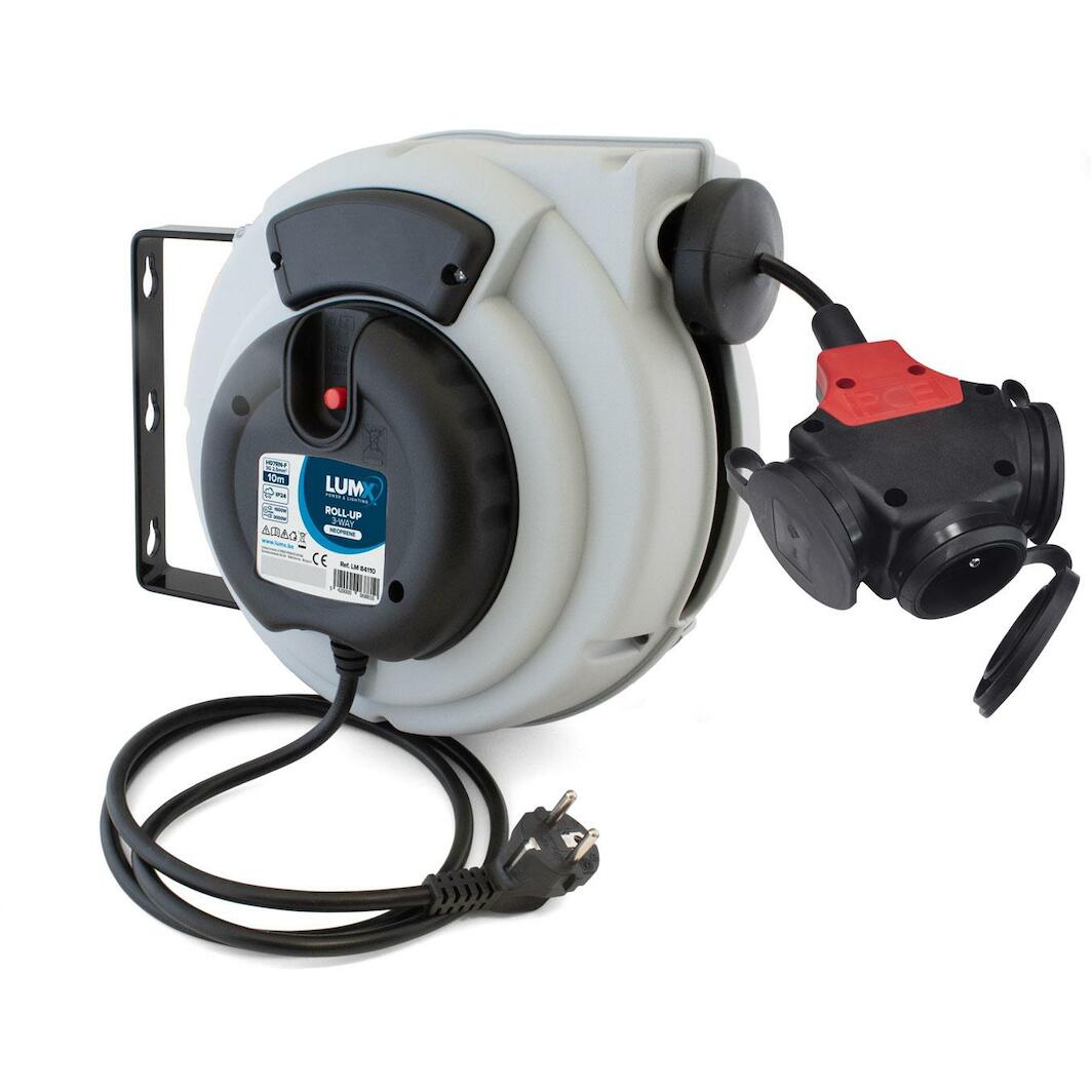 LUMX ROLL-UP 3-WAY Enrouleur de câble avec support mural et système d ...