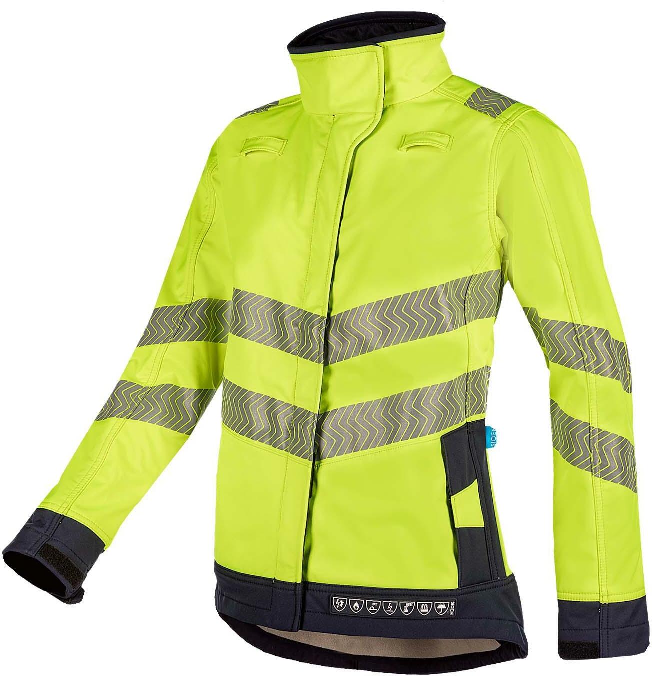 SIOEN 7332 Heika signalisatie softshell jas voor vrouwen met ARC bescherming fluo (geel/marine ...