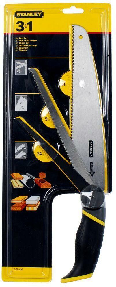 STANLEY 0-20-092 Scie 3 en 1 (avec lame de scie à étirer, de scie à métaux et de scie à récurer ...