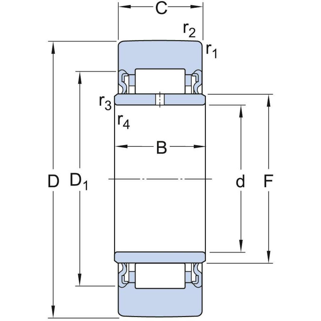 SKF NA 2208.2RS steunrol met binnenring (Yoke-type looprol) 80 x 40 x ...