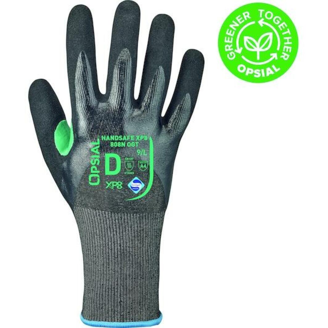 OPSIAL HANDSAFE XP8 808N OGT glove, nitrile, black, P704ZXD Glove size ...