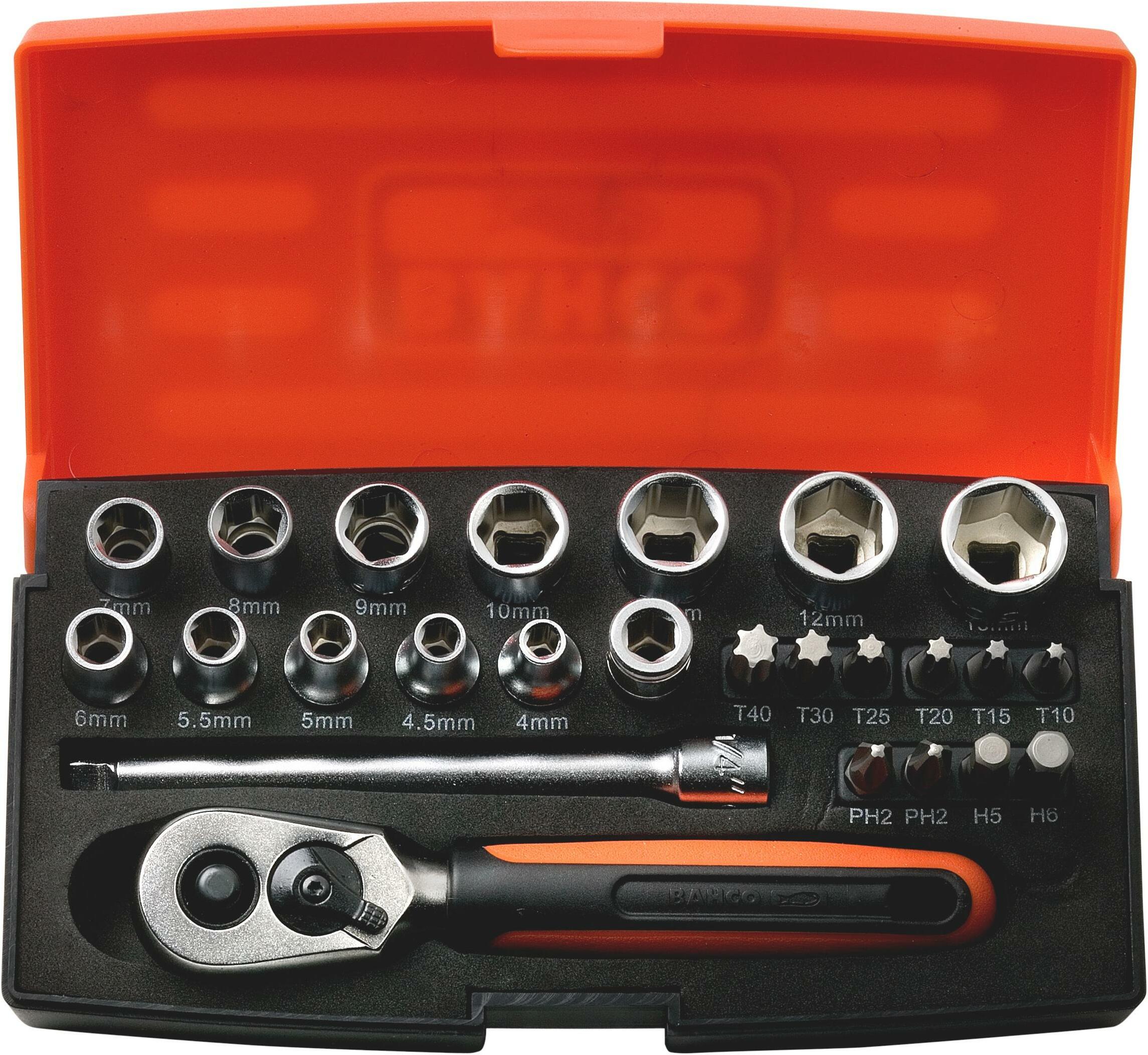 BAHCO SL25 dopsleutelset, 25-delig 1/4" | Klium