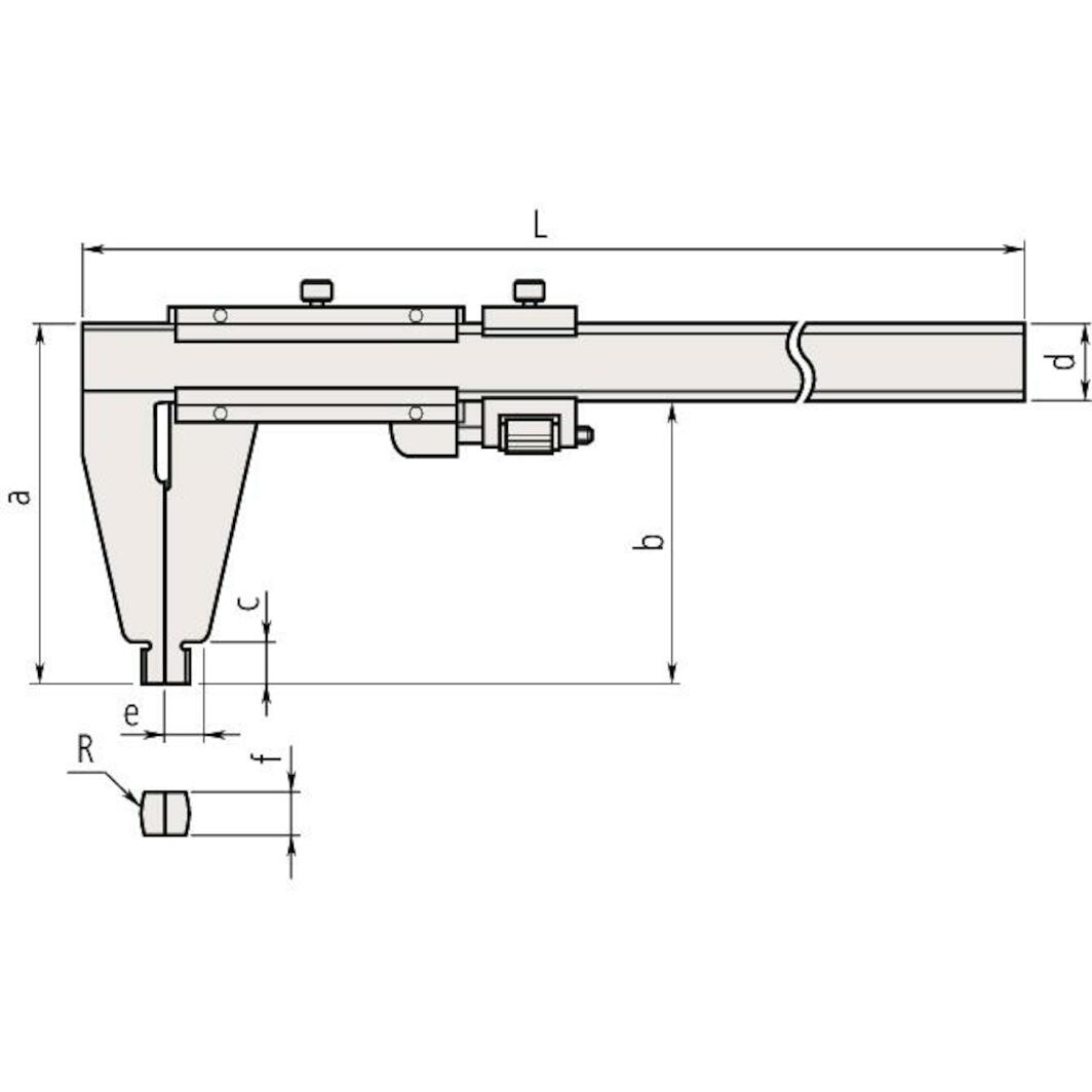MITUTOYO 160-104 jauge à coulisse d'atelier avec réglage fin 0-1000 mm/ 0,02 mm | Klium