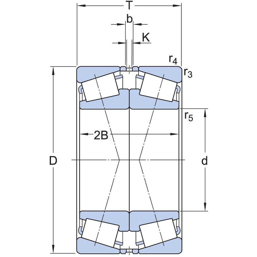 SKF 31318 J2/DF gepaard eenrijige kegellager 90 x 190 x 93 mm met ...