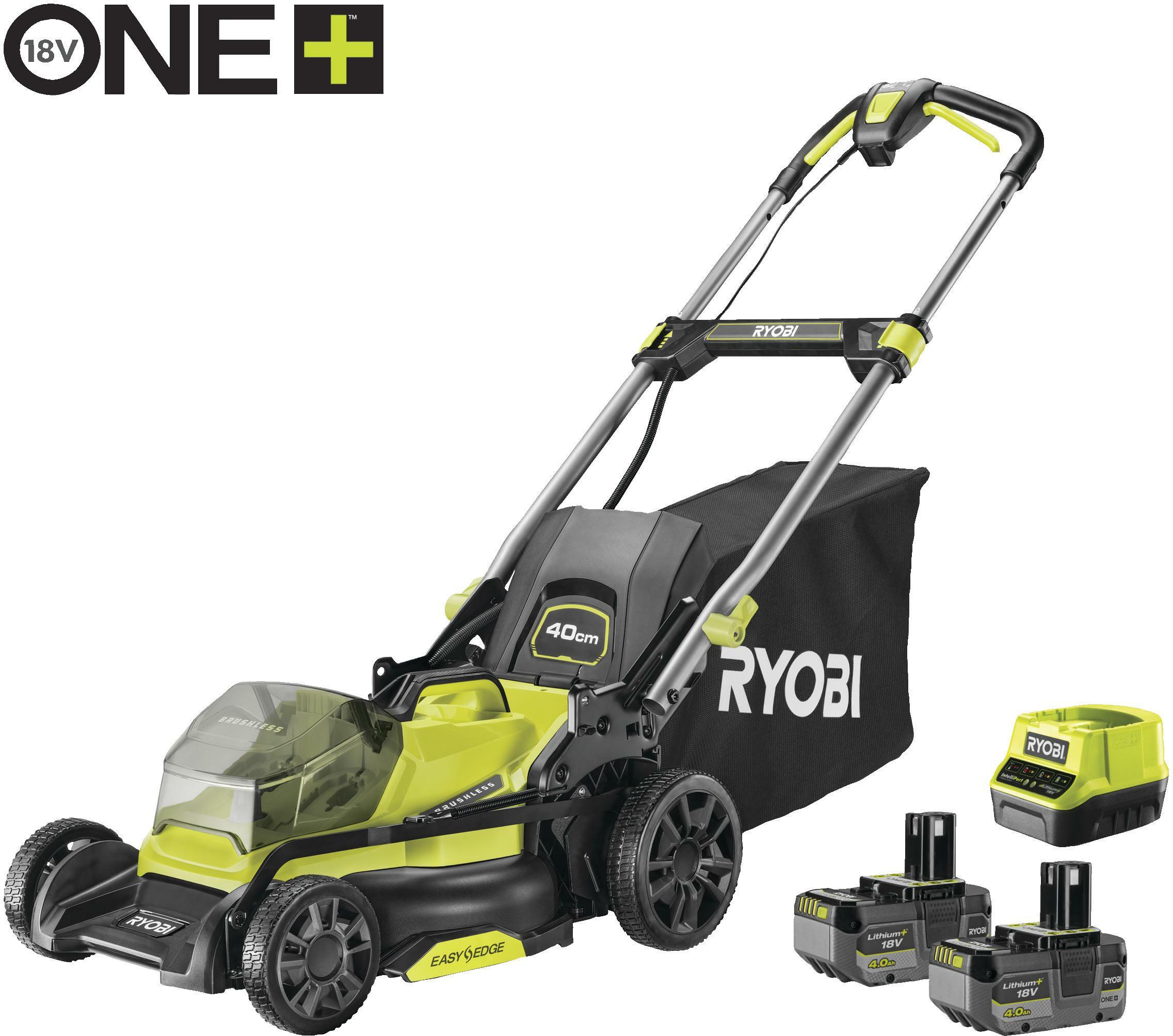 RYOBI RY18LMX40C-240 18V ONE+ Brushless accu-grasmaaier 40cm (2x 4.0Ah ...