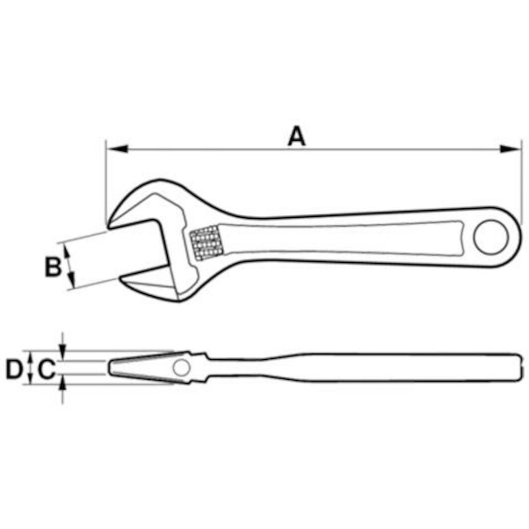 BAHCO 87 clé réglable avec écrou central phosphaté 30" 85 mm 770 mm | Klium