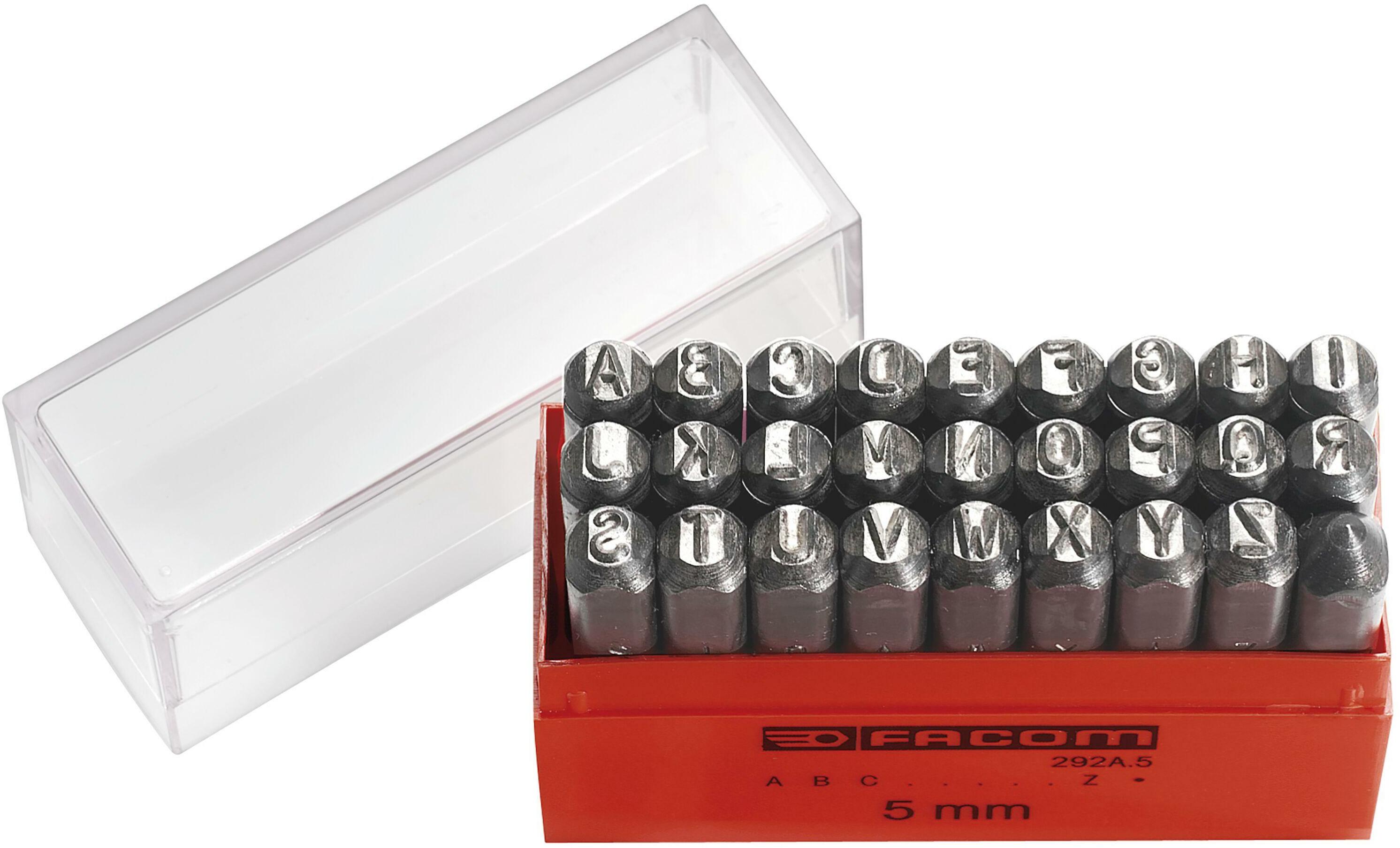 FACOM 292A.8 slagletter en -puntset met letterhoogte 8 mm 26-delig | Klium