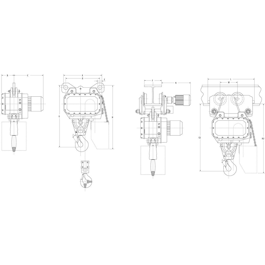 REMA LK13/8000 zware elektrische kettingtakel 400V/24V 8 ton, met ...