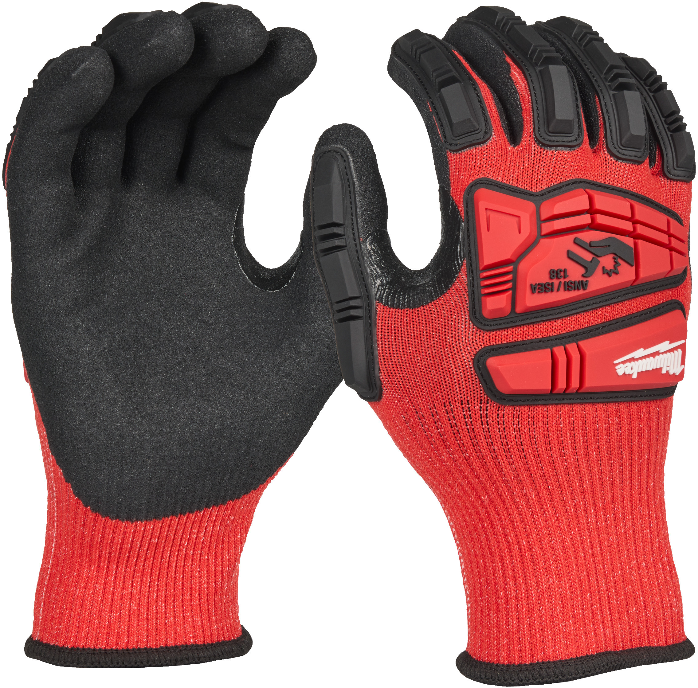 MILWAUKEE IMPACT CUT C gloves, black/red, pair - 4932498531 Glove size ...