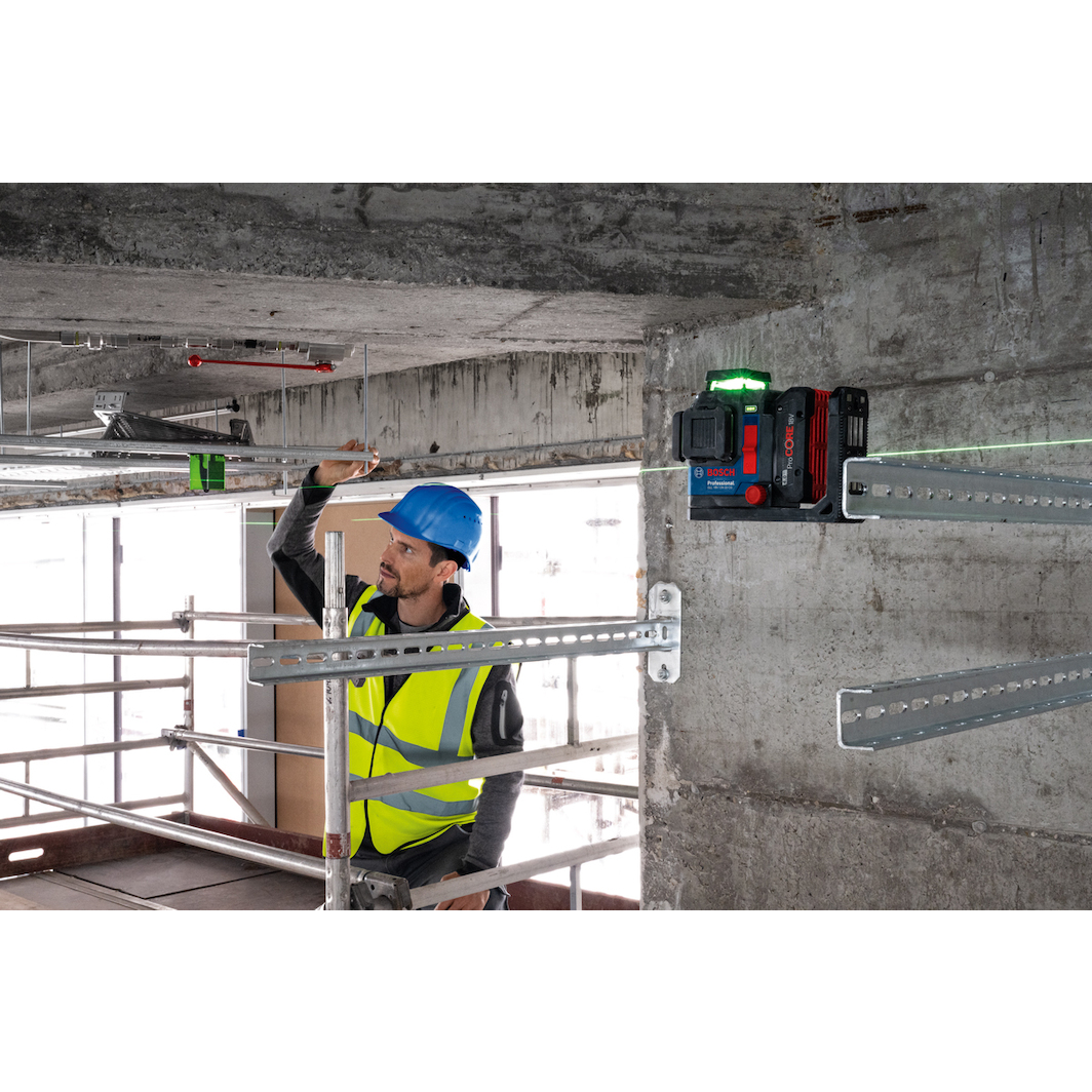 BOSCH GLL 18V-120-33 CG cordless cross line laser 3x360° green in L ...