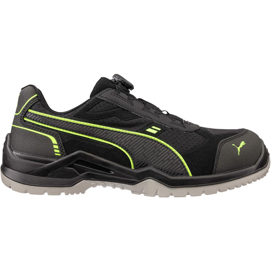 PUMA Fuse TC Green Disc S1P veiligheidsschoen laag (zwart/lime ...