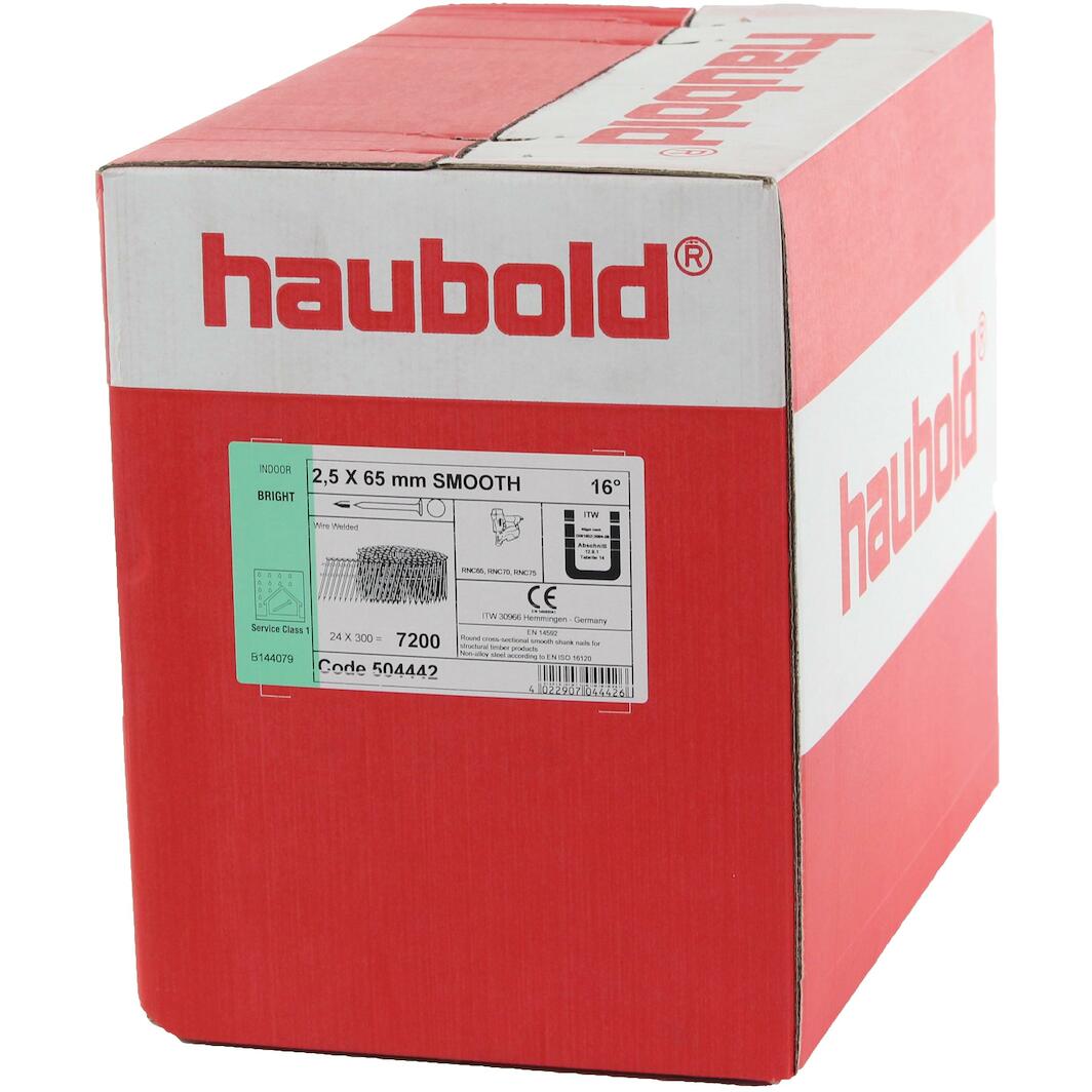 HAUBOLD 505812 clou en rouleau 16° fileté CW 3.1x80mm lisse blanc
