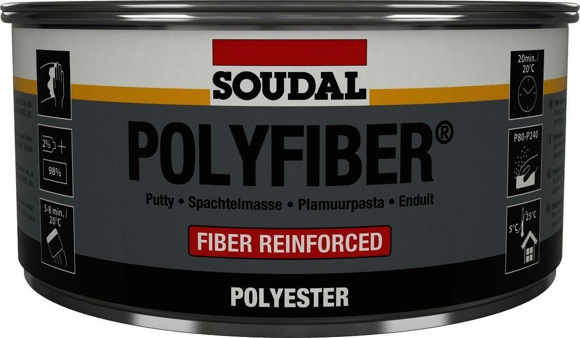 SOUDAL 103434 Polyfiber polyesterplamuur voor carrosserie (1,5kg) | Klium