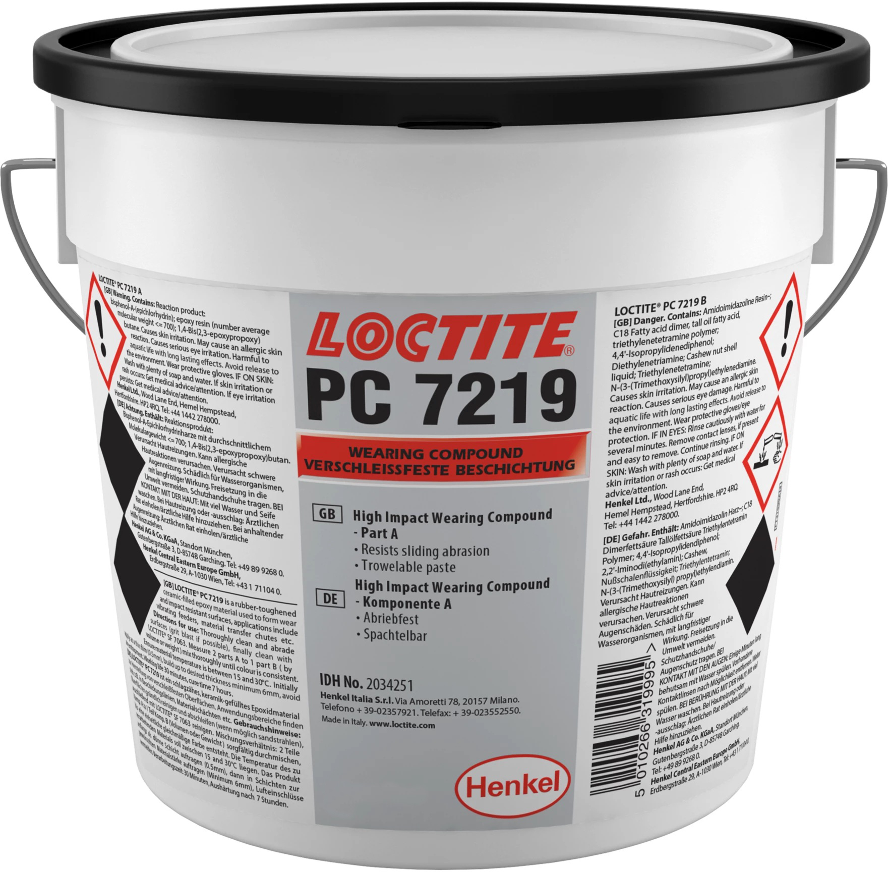 LOCTITE PC 7219 Revêtement de surface bicomposant gris (seau de 10 kg ...