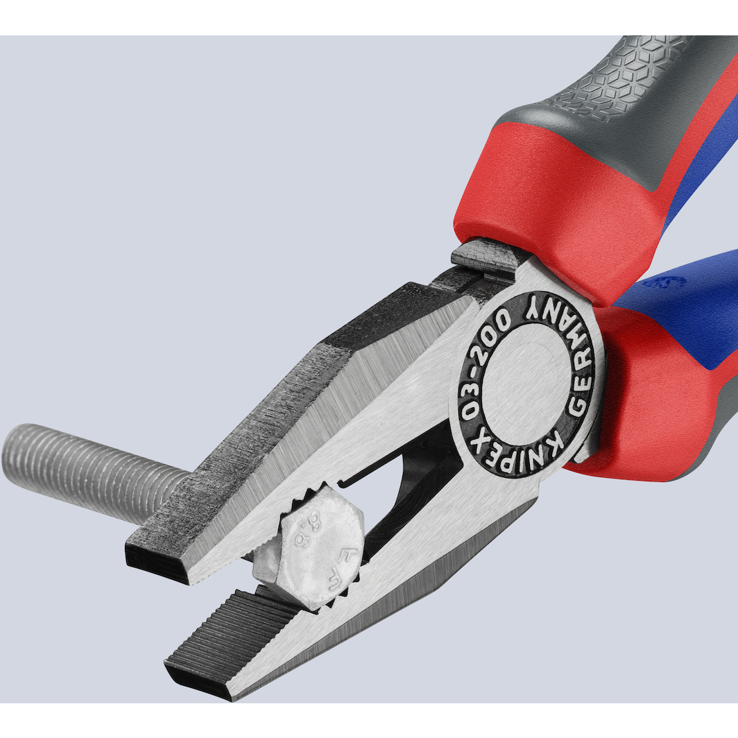 KNIPEX 03 02 200 bowl nose pliers with comfort grips black atramentised ...