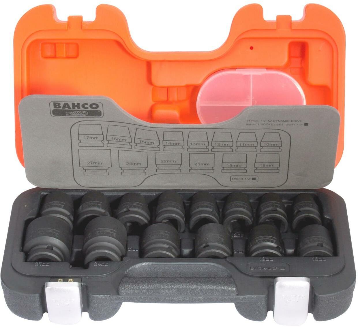 BAHCO D/S14 jeu de douilles à chocs 1/2" hexagonales métriques en coffret 14 pièces | Klium