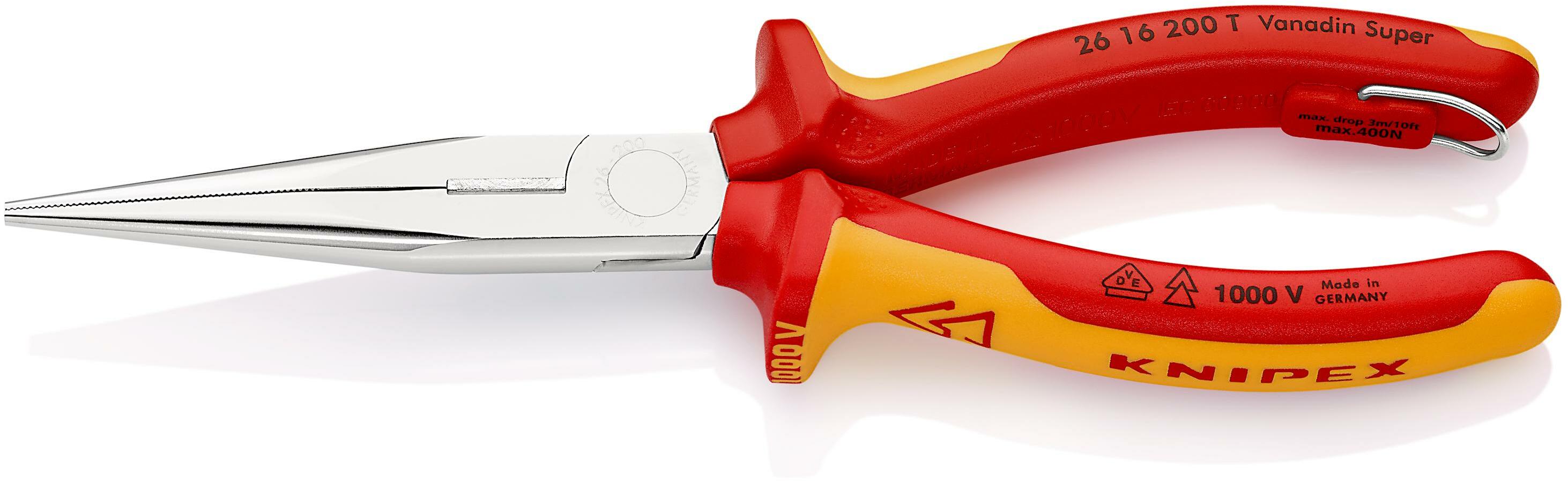 KNIPEX 26 16 200 T pince plate avec coupe latérale (pince téléphonique ...