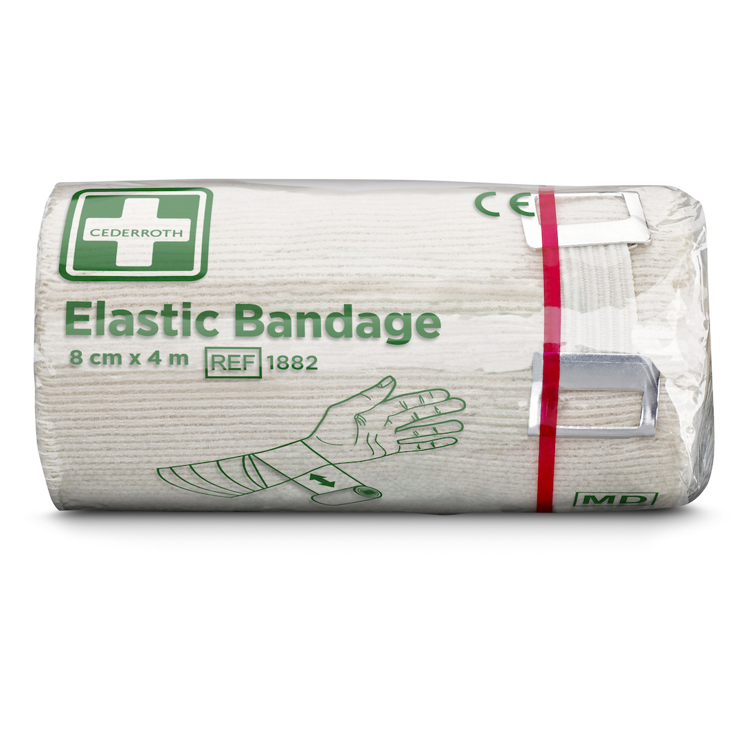 CEDERROTH 1882 elastisch verband met clipjes 8 cm x 4 m | Klium