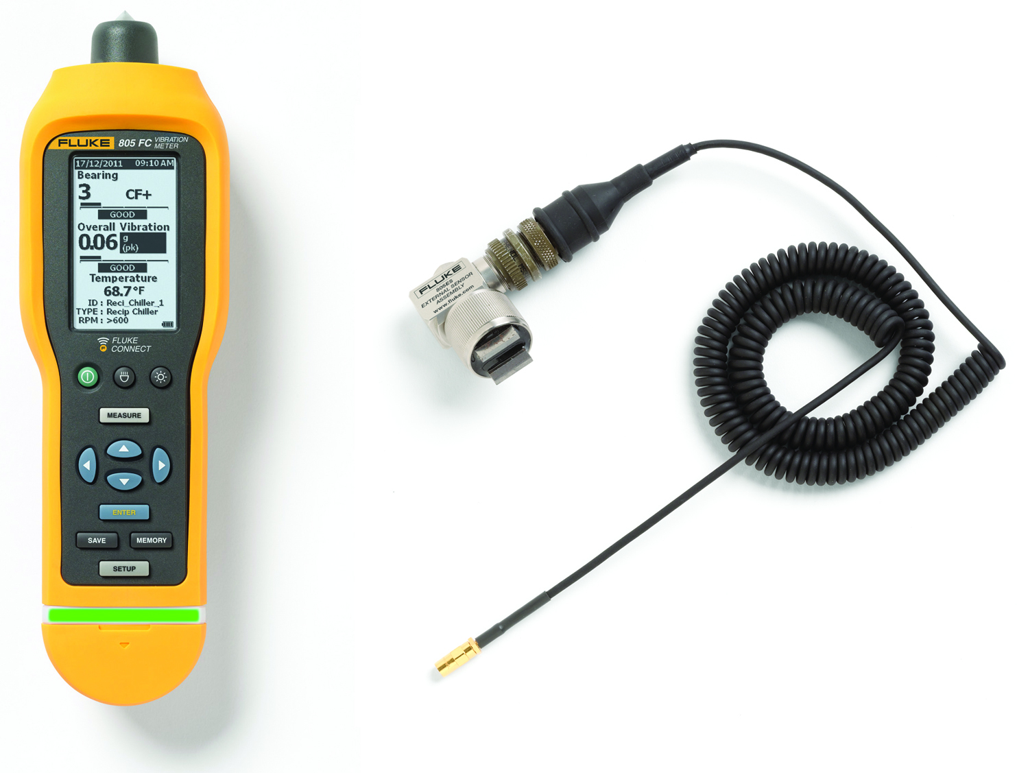 FLUKE 805 FC/805 ES vibration meter and external vibration sensor in ...