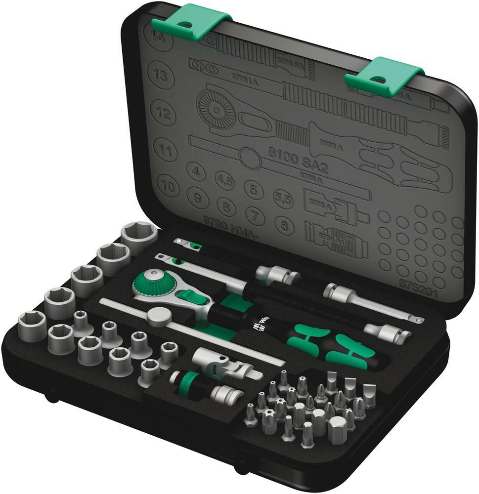 WERA 8100 SA 2 Zyklop speed-ratel met 1/4"-aandrijving + accessoireset ...