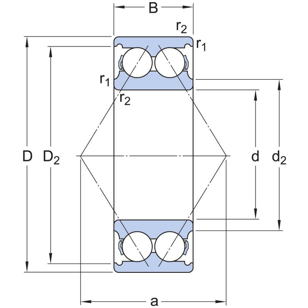 SKF 3308 ATN9 roulement à billes à contact oblique à deux rangées 40 x ...