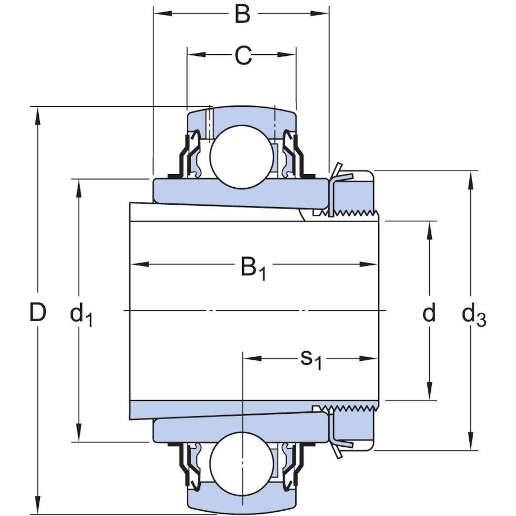 SKF YSA 206-2FK insteeklager conisch met trekbus voor metrische as, 30 ...