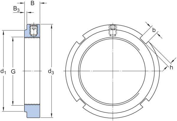 SKF KMFE 10 locknut with metric trapezoidal thread and locking screw 50 mm | Klium