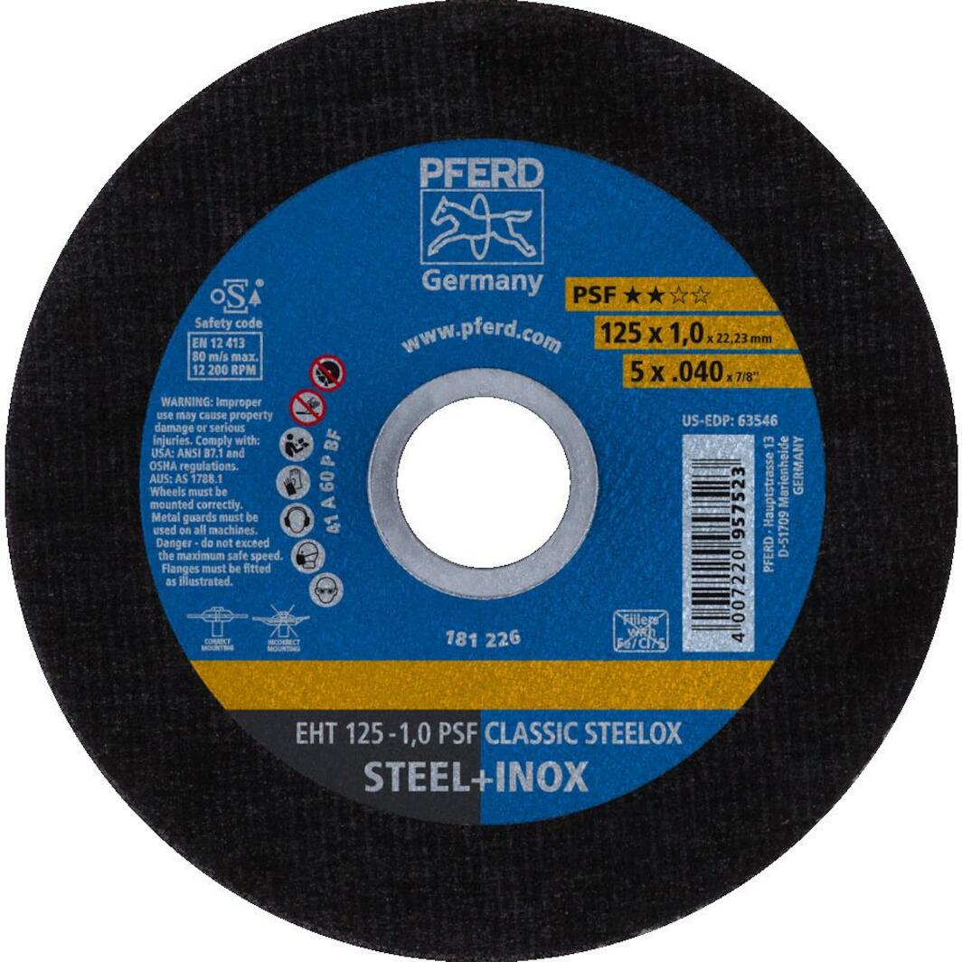 PFERD 61715250 doorslijpschijf EHT 125x1,0x22,23 mm recht universele ...