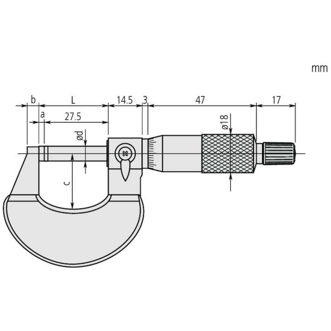 MITUTOYO 102-303 jauge à vis externe 50-75mm/0.01mm | Klium