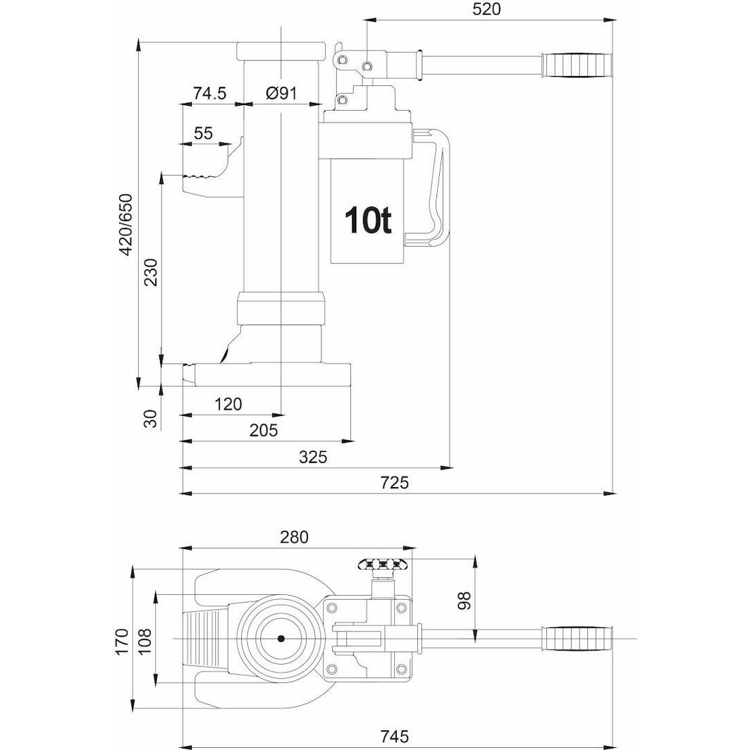 REMA RMH-100 hydraulische machineheffer 10 ton - 1800100 | Klium