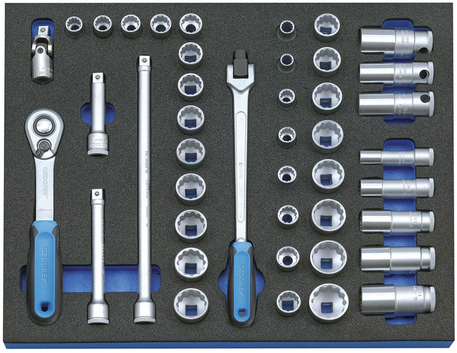 GEDORE 2005 CT2-D 30 dopsleutel-set 3/8" in 2/4 CT module, 43-delig ...