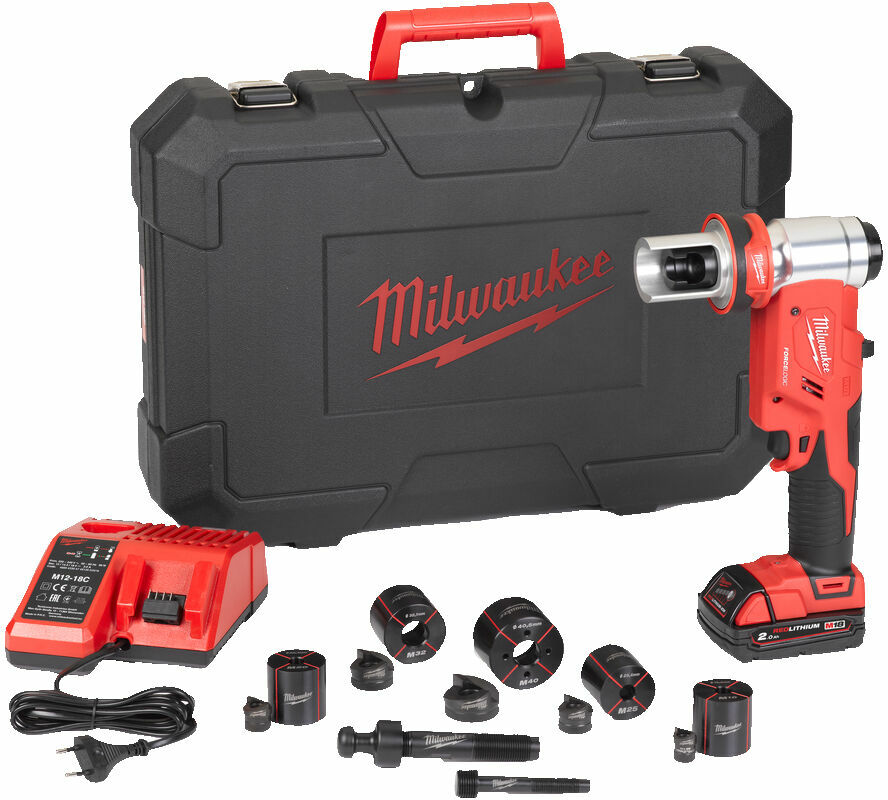 MILWAUKEE M18 HKP-201CA FORCE LOGIC hydraulische accu-ponsmachine in ...