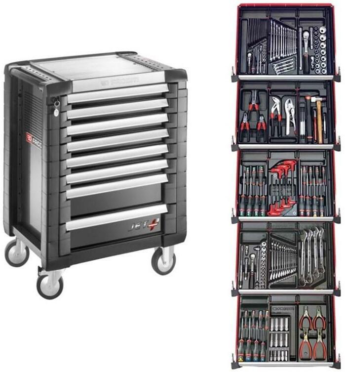 FACOM JETCM175GBNL chariot à outils noir avec 8 tiroirs (5 remplis) 175 ...