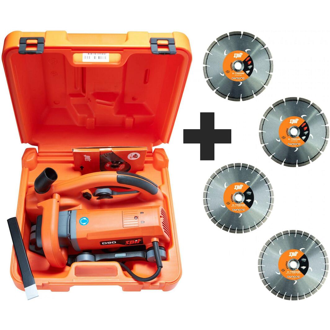 SPIT D90 slot saw 2500 W in case + 4 diamond blades 150 mm - 695275 | Klium