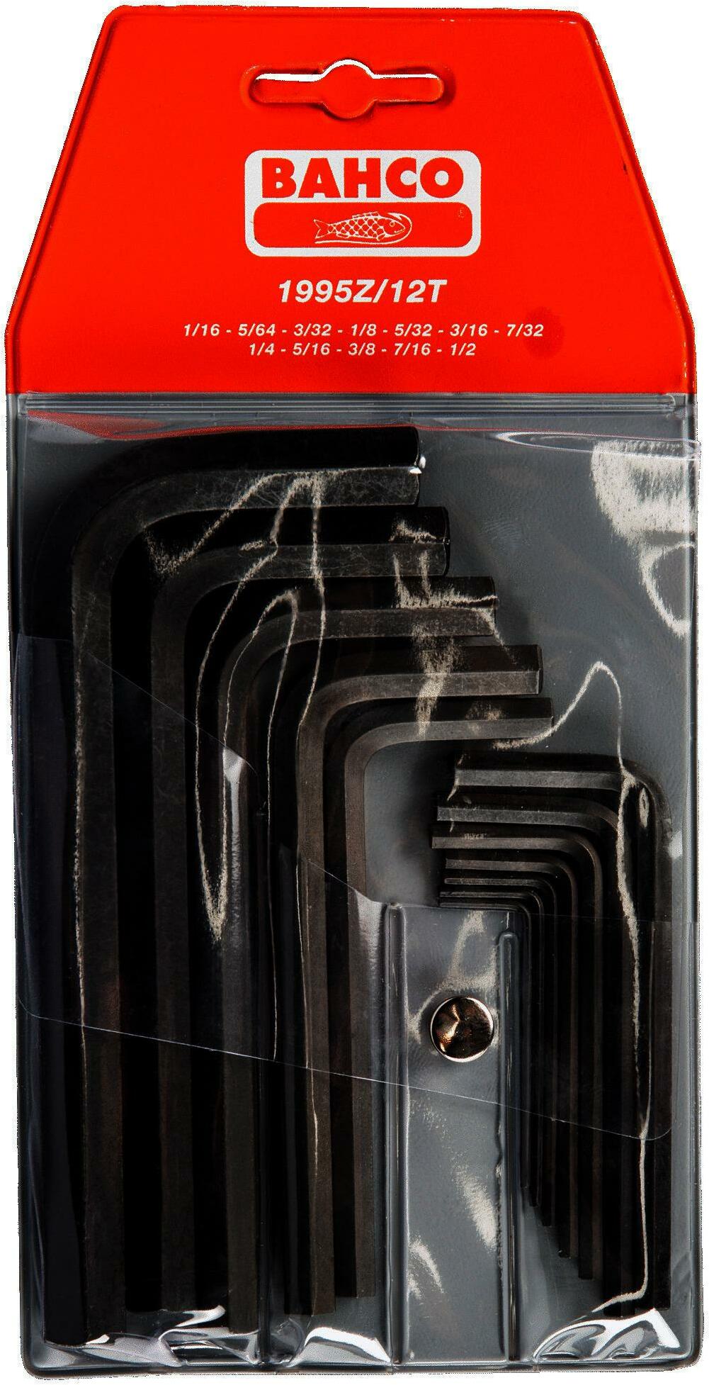 BAHCO 1995Z/12T stiftsleutelset zeskant gefosfateerd inch-maten in ...