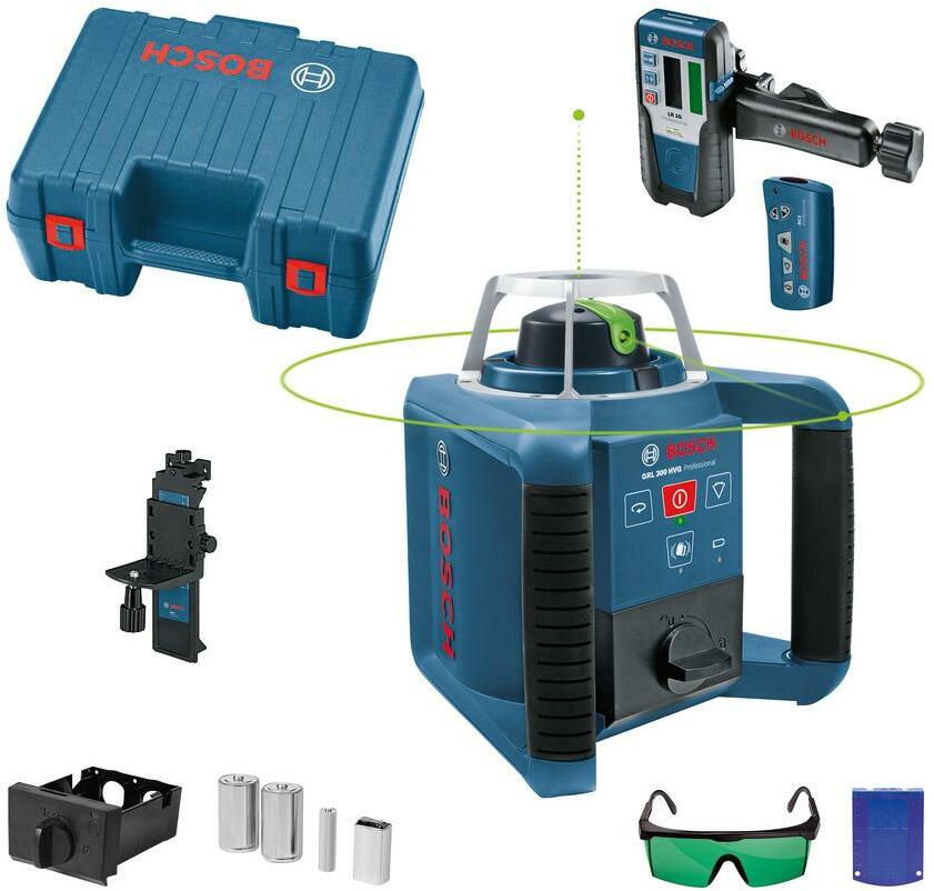 BOSCH GRL 300 HVG rotatielaser groen met laserontvanger LR 1G in koffer ...