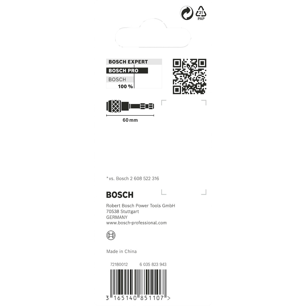 BOSCH 2608522320 porte-embout a impact a serrage rapide | Klium
